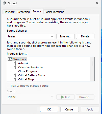 Windows Sound Scheme/Settings - Not being saved/restored by Portability ...